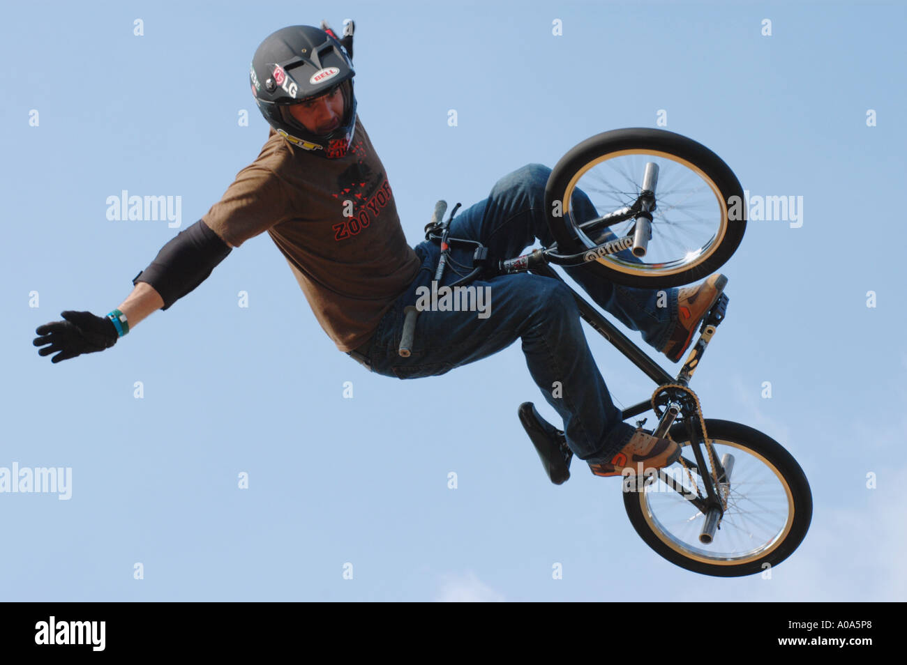 Professional Bicycle stunt rider Jamie Bestwick flying high at the ...