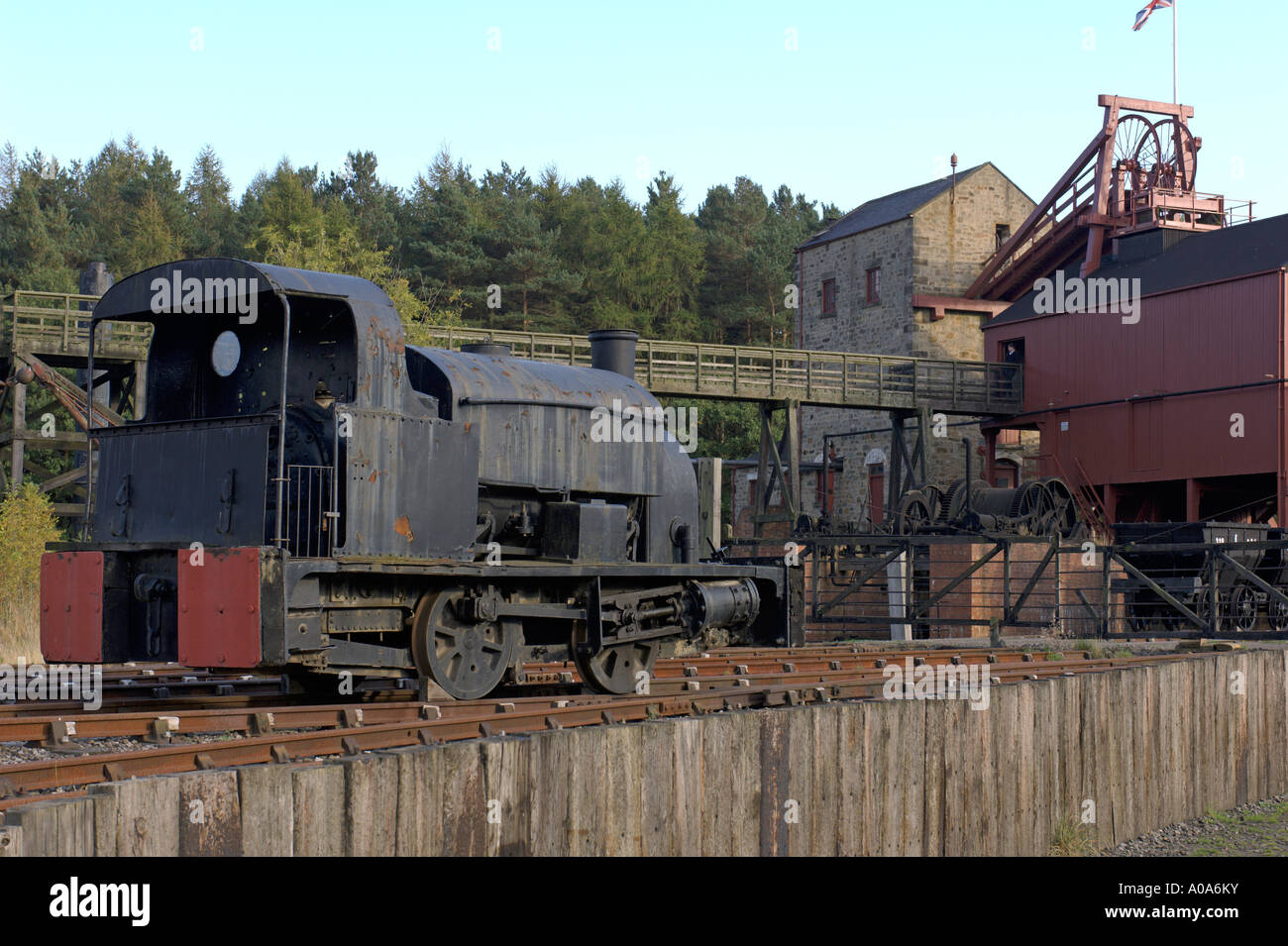 Old steam engine Colliery Village Circa 1913 Beamish North of England ...