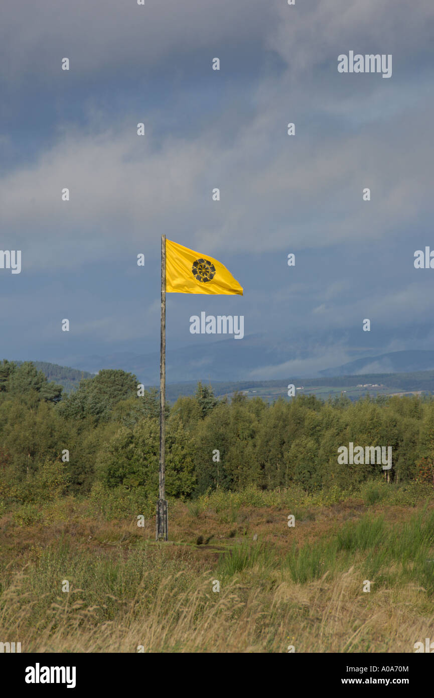 Culloden Battlefield looking to Black Isle Flag near Culloden Visitor ...
