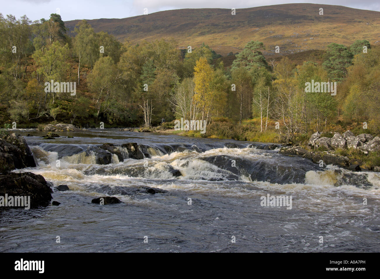 Waterfall Glen Affric near Affric Lodge River Affric looking west ...