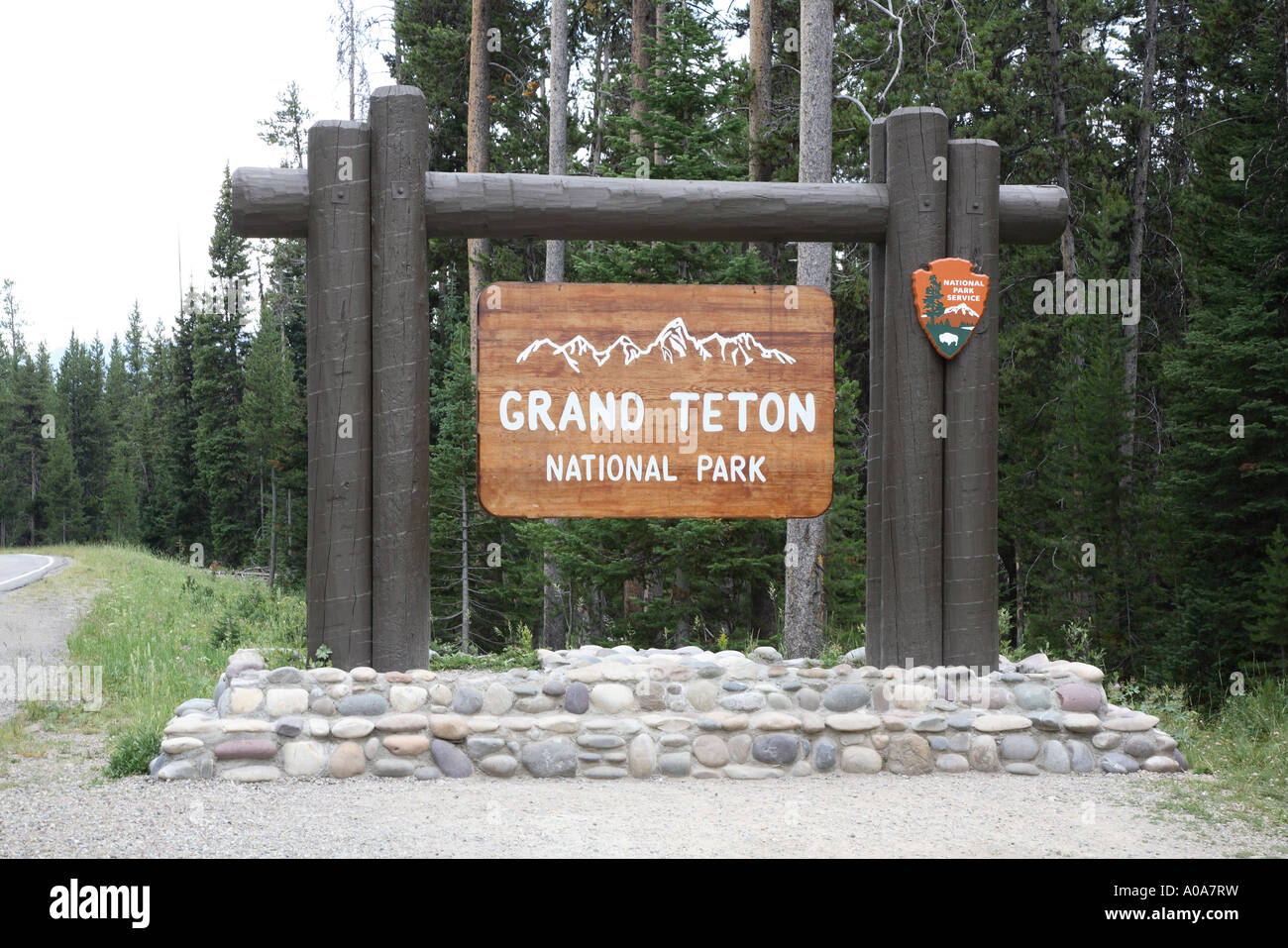 Grand Teton National Park Entrance Stock Photos & Grand Teton National ...