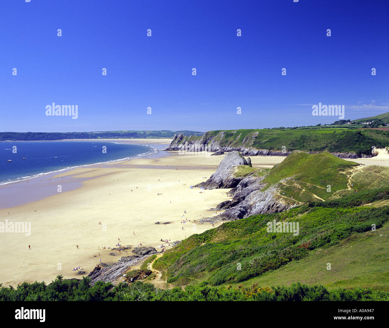 Three Cliffs Bay Oxwich South Wales UK Stock Photo - Alamy