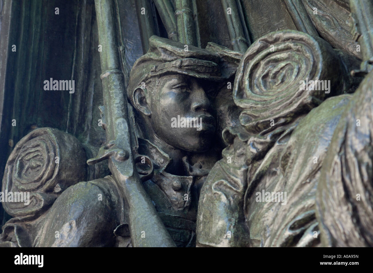 Black soldier of the 54th Massachusetts Regiment memorial in Boston ...
