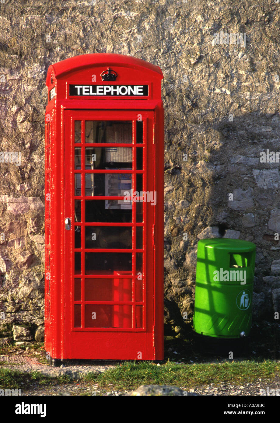 Village Telephone box Stock Photo - Alamy