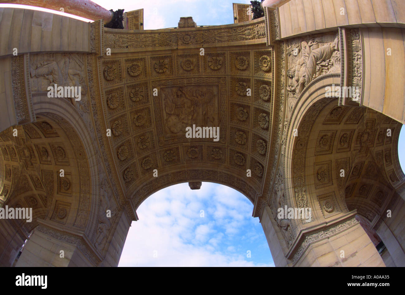 Louvre monument upward fisheye view Paris 592 Stock Photo - Alamy