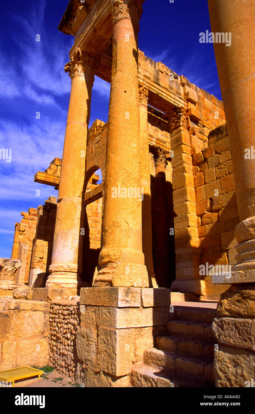 Side view temples dedicated to gods Sufetula ruins Sbeitla Tunisia 796 ...
