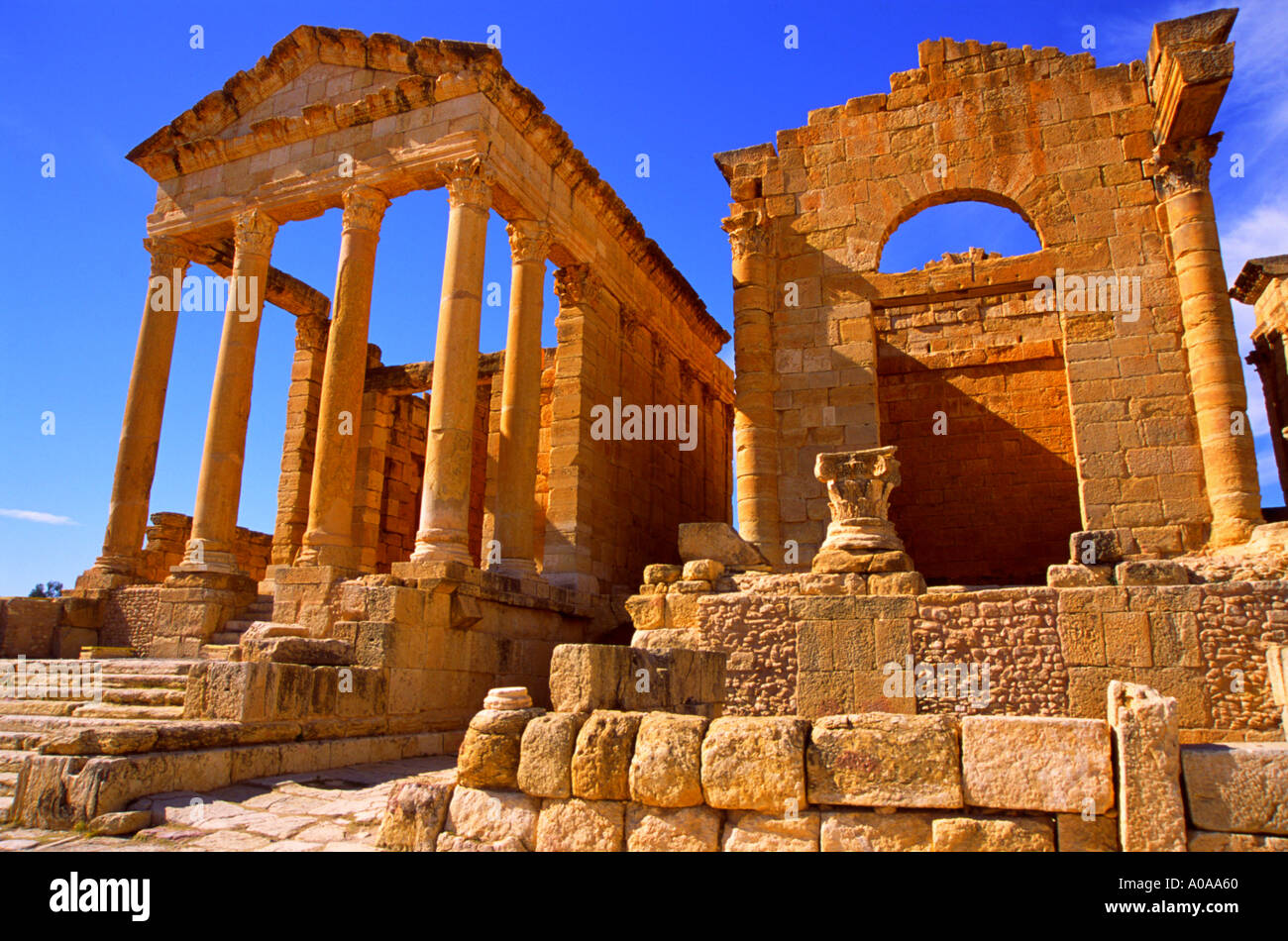 Ancient stone temples Sufetula ruins Sbeitla Tunisia 805 Stock Photo ...