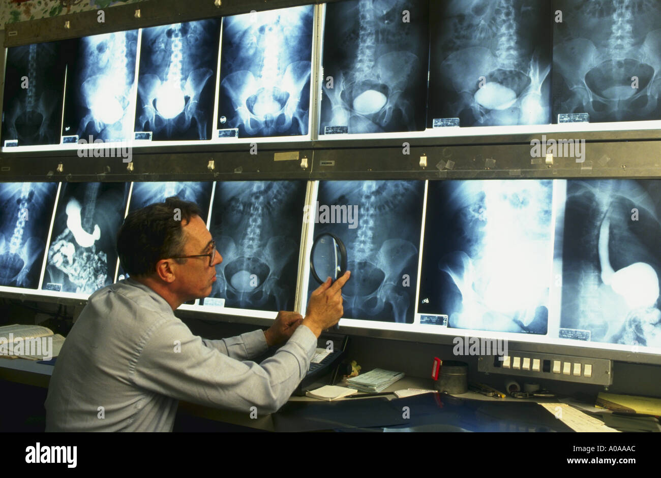 Radiologist reading X rays in office model released Stock Photo - Alamy