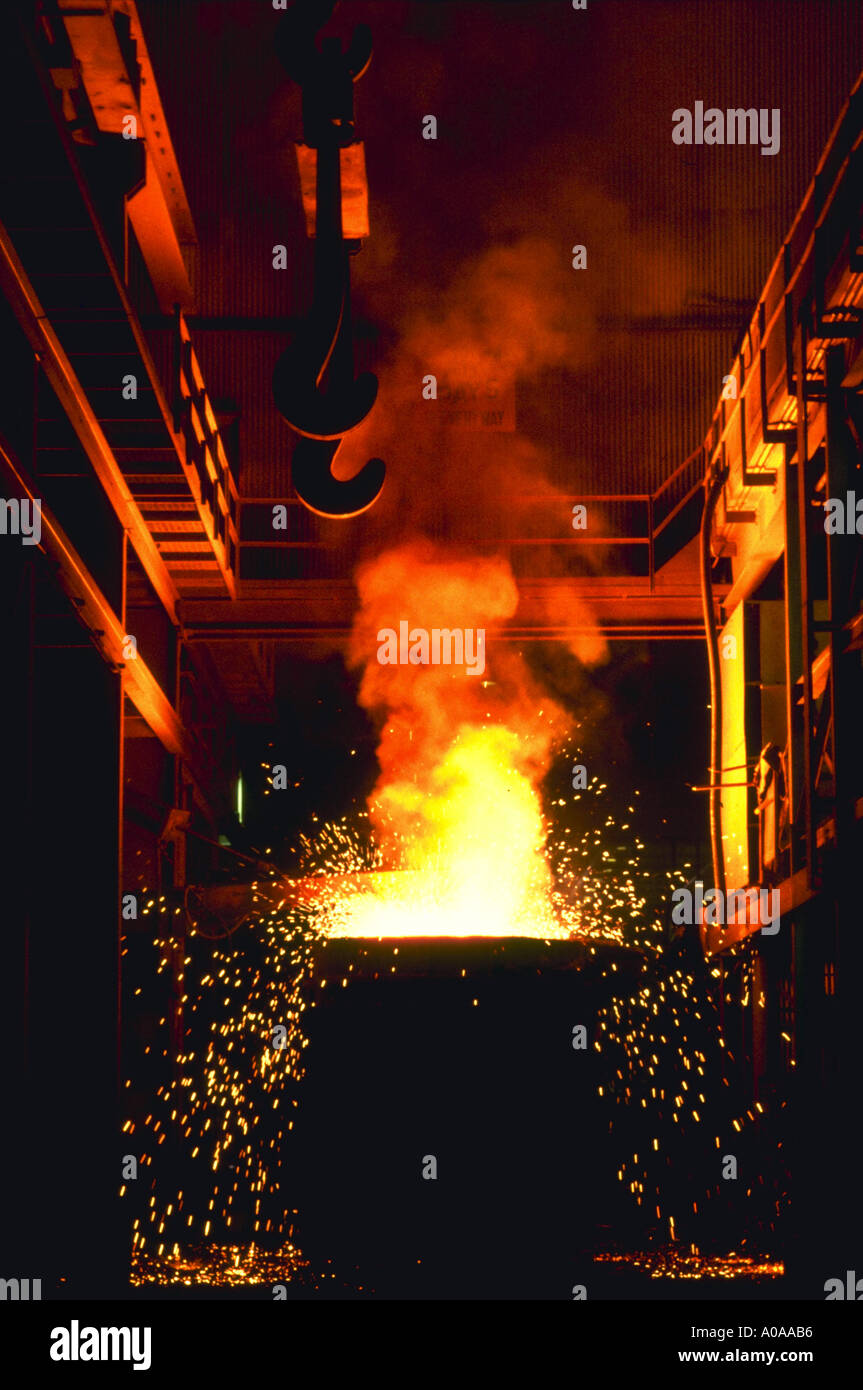 Melting ore to make steel at Eastern Stainless Steel in Baltimore ...