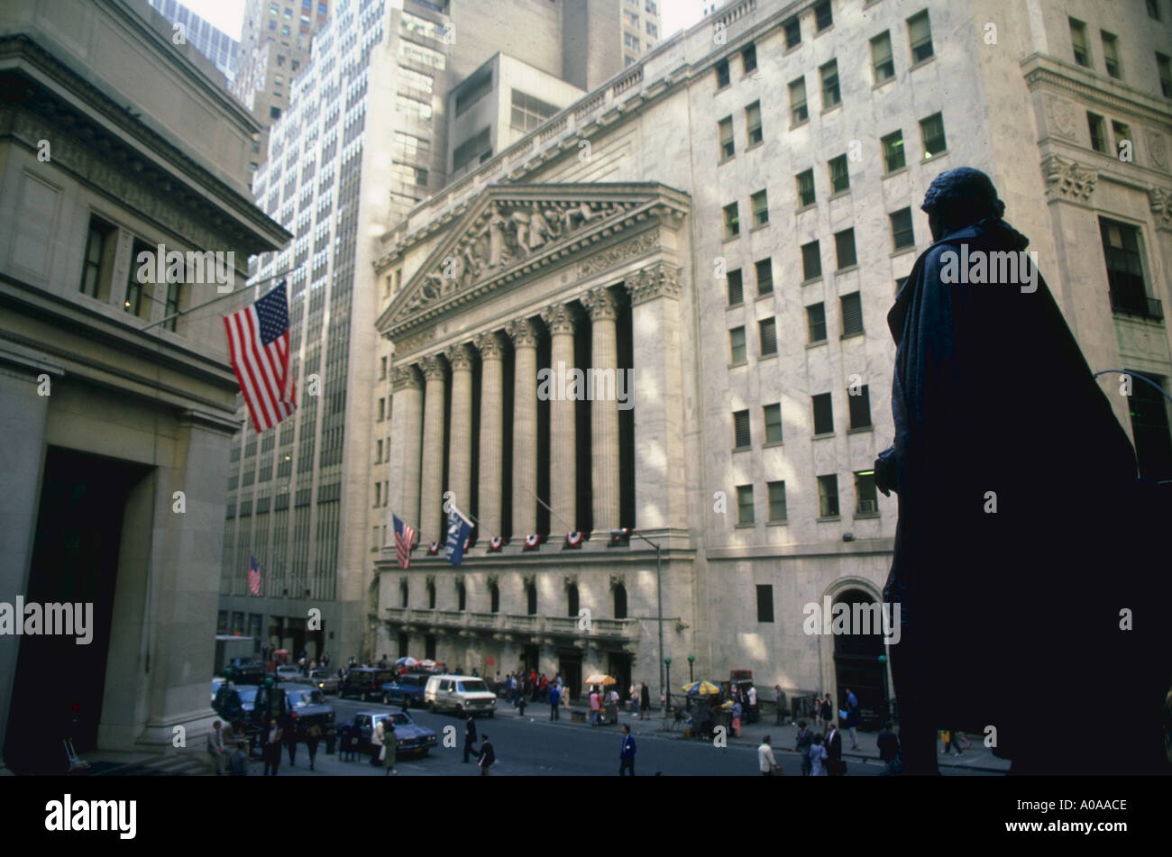 Statue on Wall Street across from New York Stock Exchange New York City ...