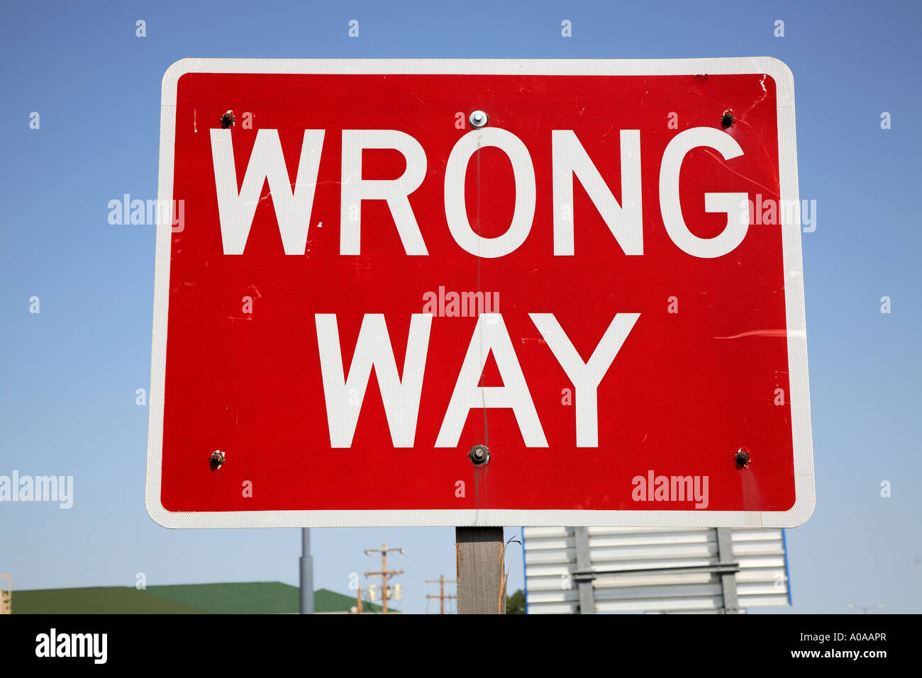 USA Strassenschild Road Sign Wrong Way Stock Photo - Alamy