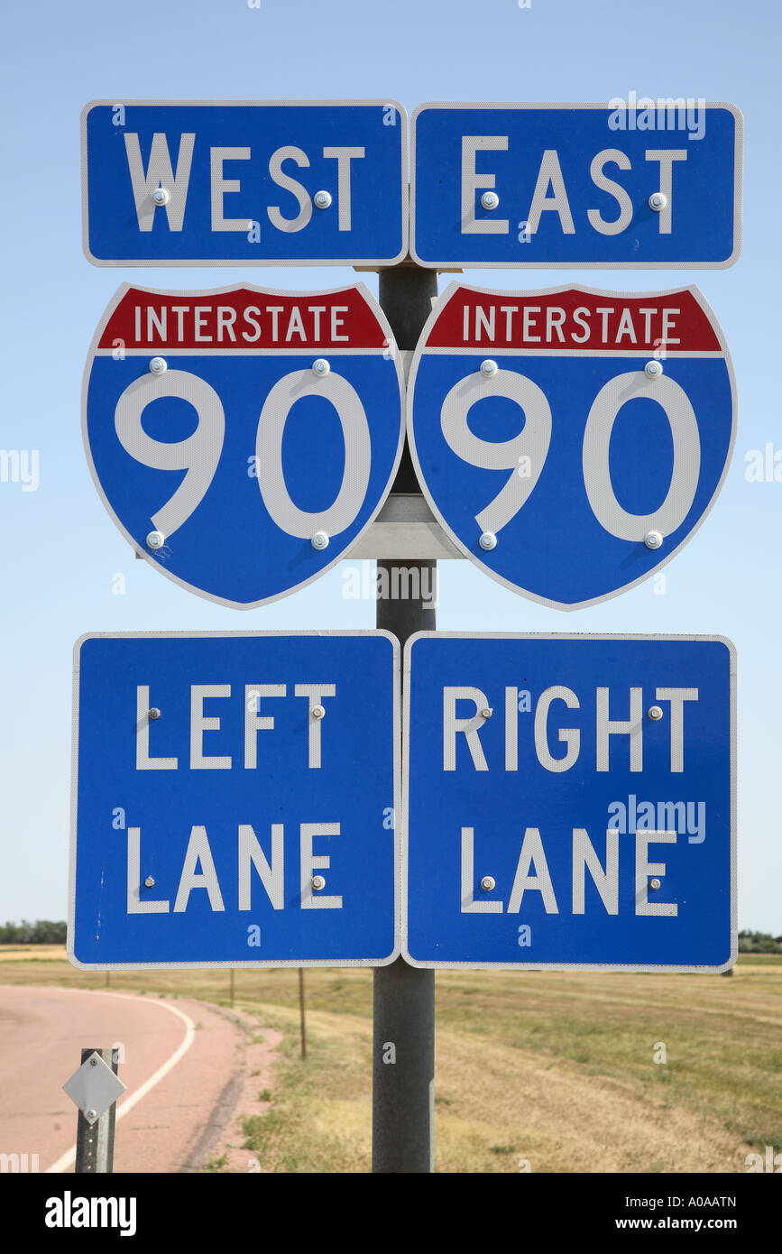 Interstate 90 road signs hi-res stock photography and images - Alamy