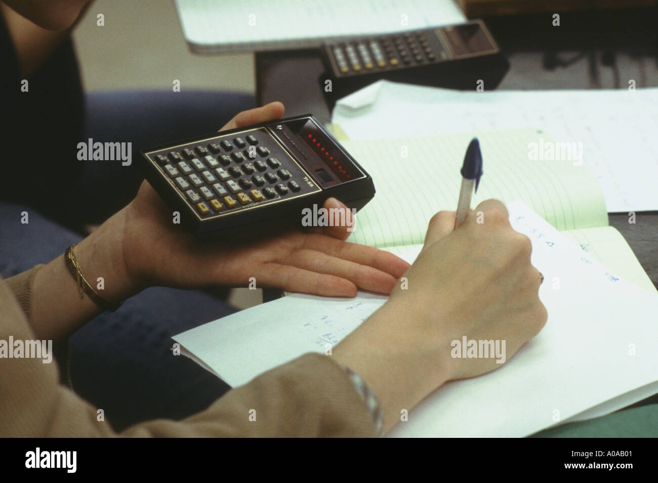 Student doing classwork in Physics class Georgetown University ...
