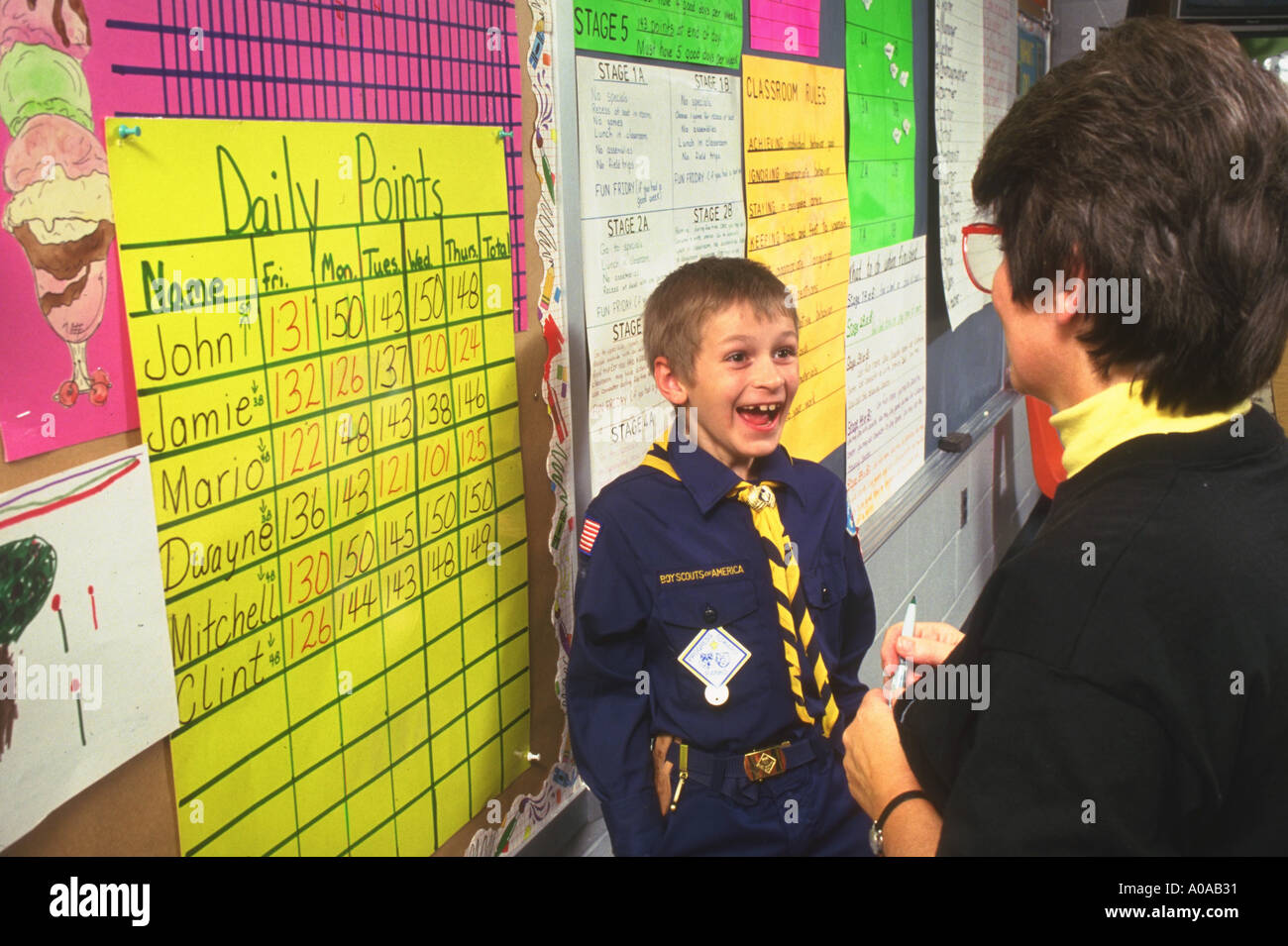 Cub scout in school receiving points for good behavior model released ...