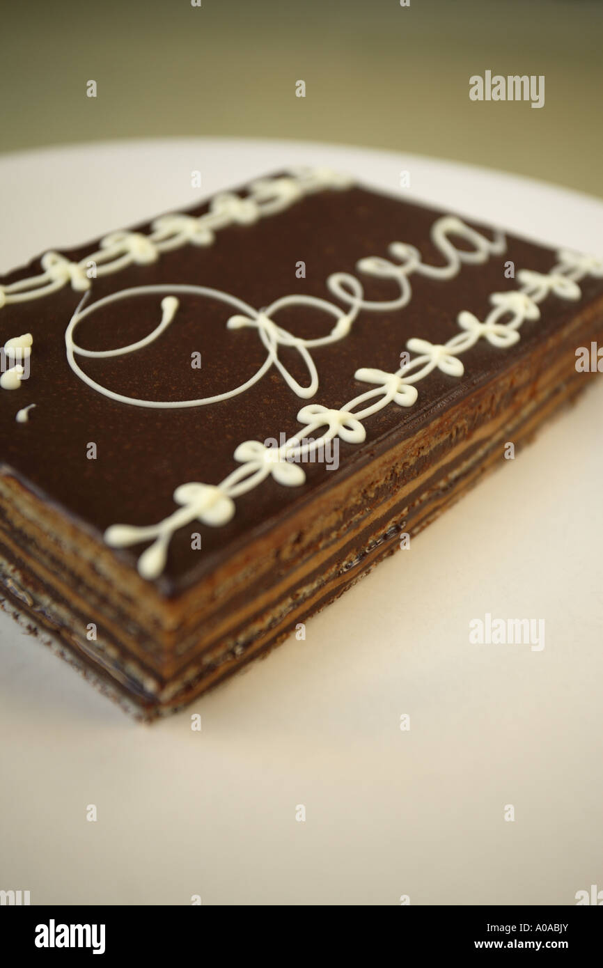 Opera chocolate cake Stock Photo - Alamy
