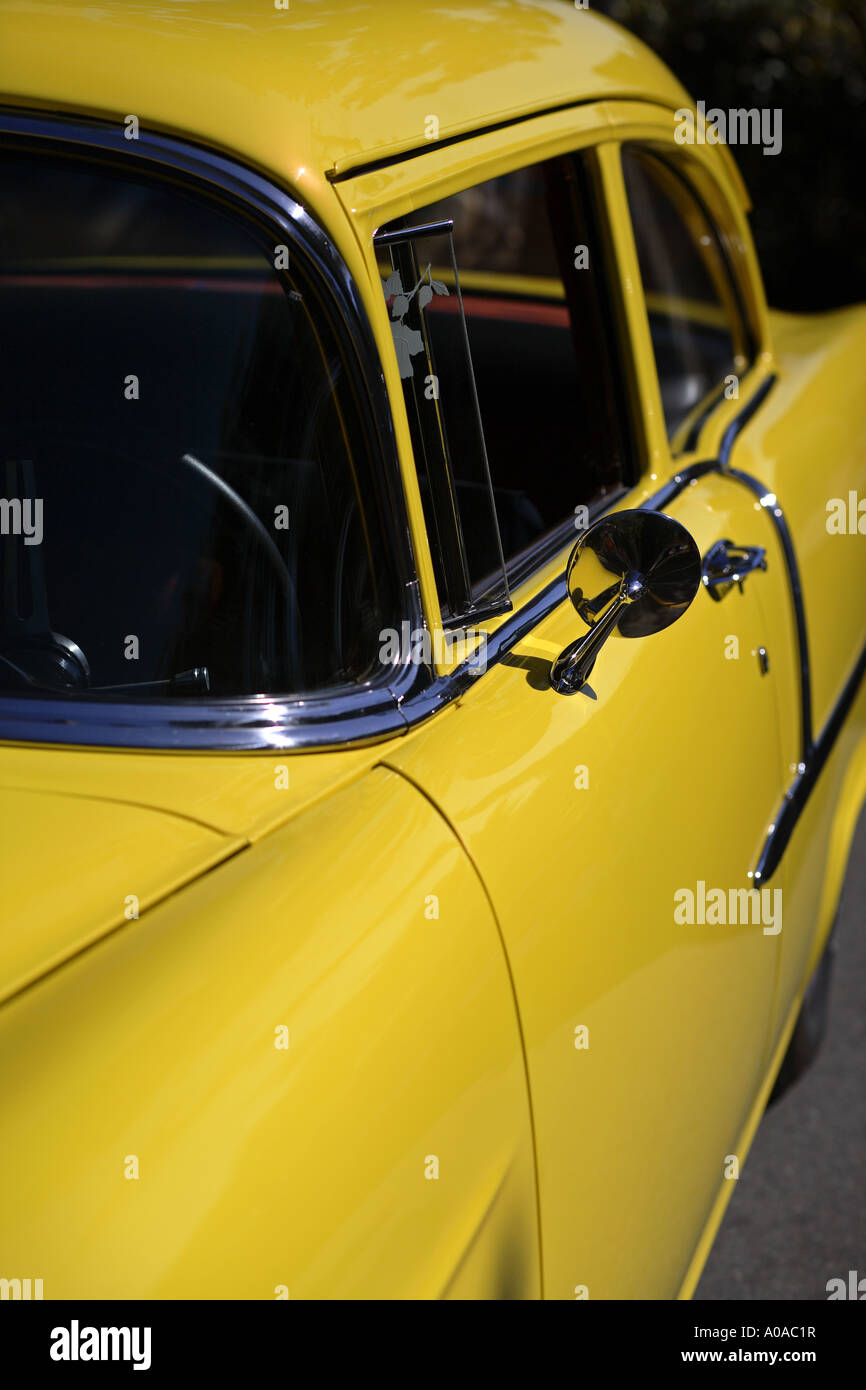 Yellow vintage car Stock Photo - Alamy