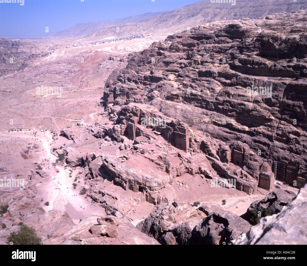 View over the rose red city of Petra Jordan Stock Photo - Alamy