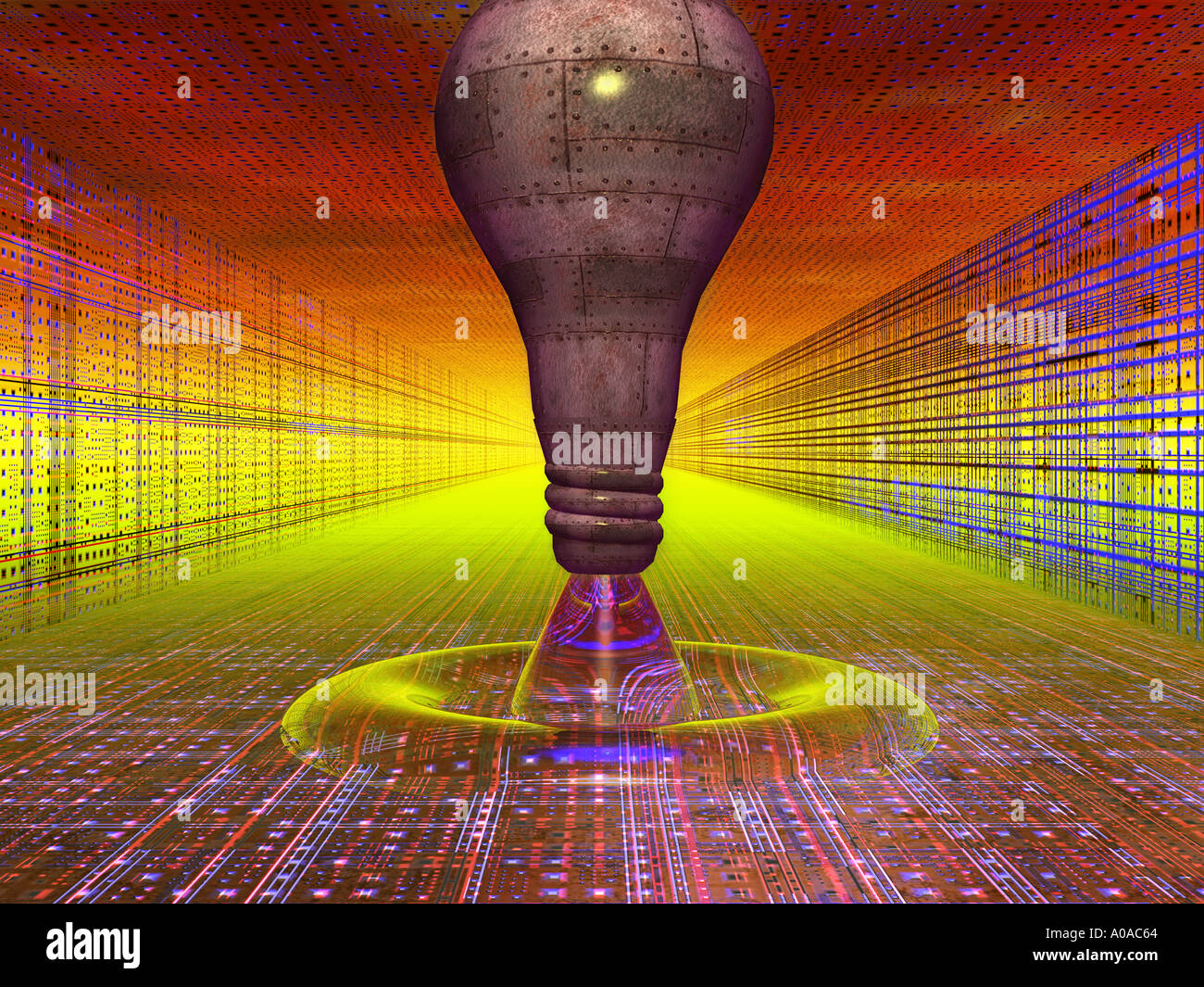 steel light bulb in hi tech setting Stock Photo - Alamy