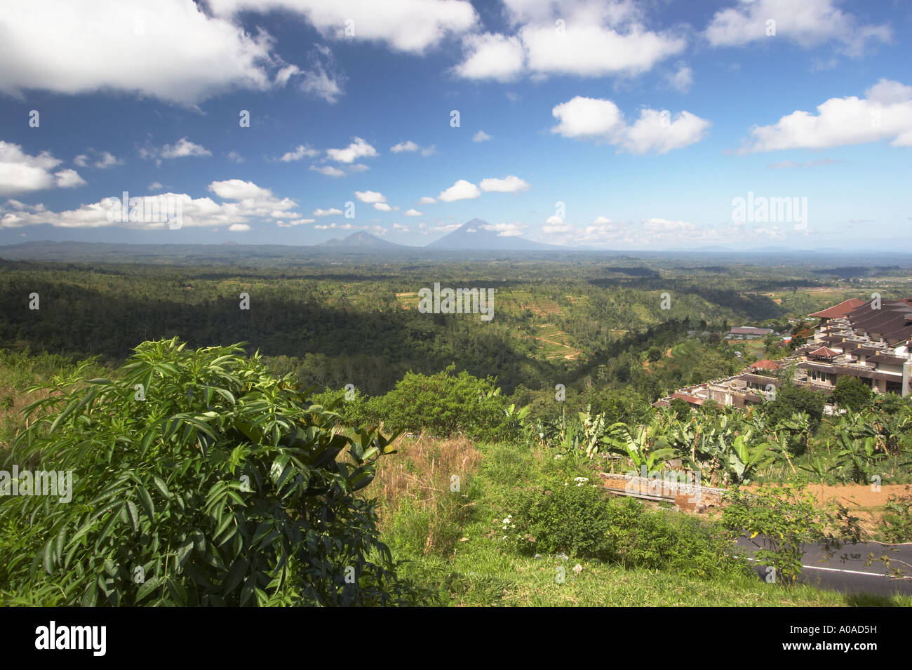 View Across East Bali With Gunung Agung And Gunung Batur In Background ...