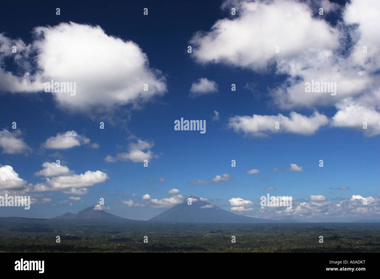 View Of Gunung Agung And Gunung Batur , Bali Stock Photo - Alamy