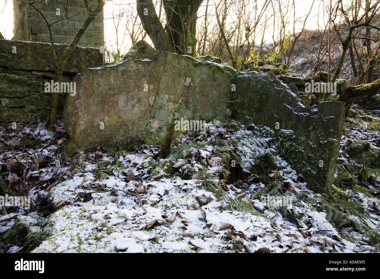 The remains of stone becks for scouring fluids for bleaching cotton at ...