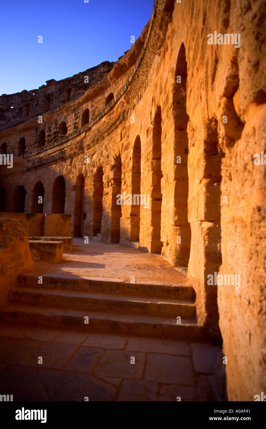 Inner wall Roman amphitheatre El Jem Tunisia 1226 Stock Photo - Alamy