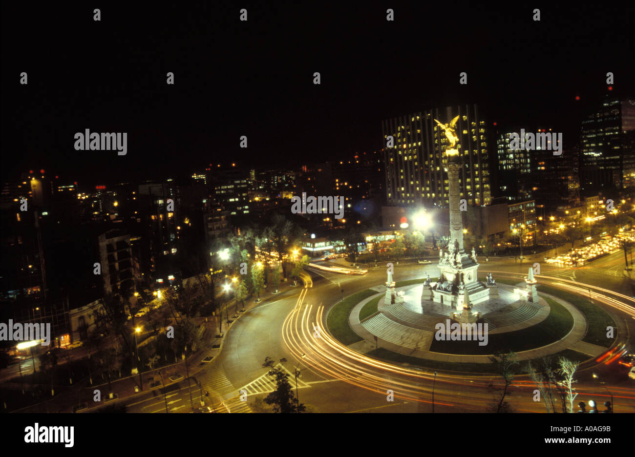 Mexico City center at night Stock Photo - Alamy