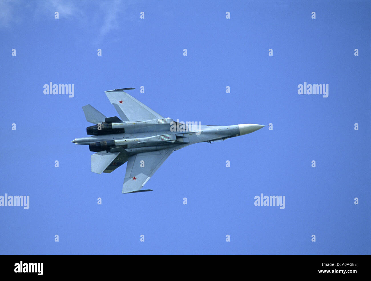 Russian Airforce SU27 Flanker twin-engine supermanoeuverable fighter ...