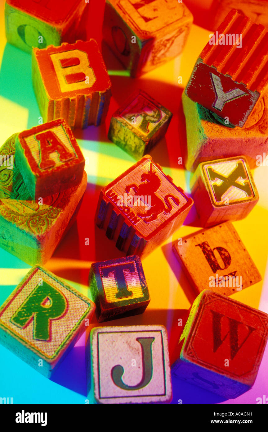 Old childrens blocks Stock Photo - Alamy
