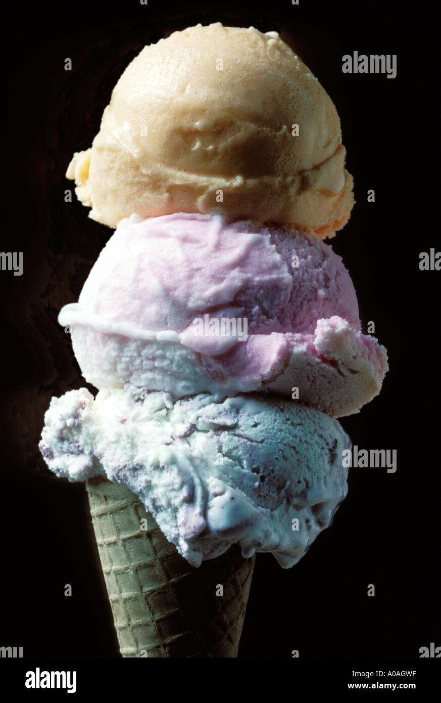 Three scoop ice cream Stock Photo - Alamy