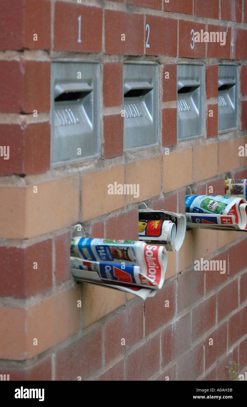 Junk Mail in letterboxes, Australia Stock Photo - Alamy