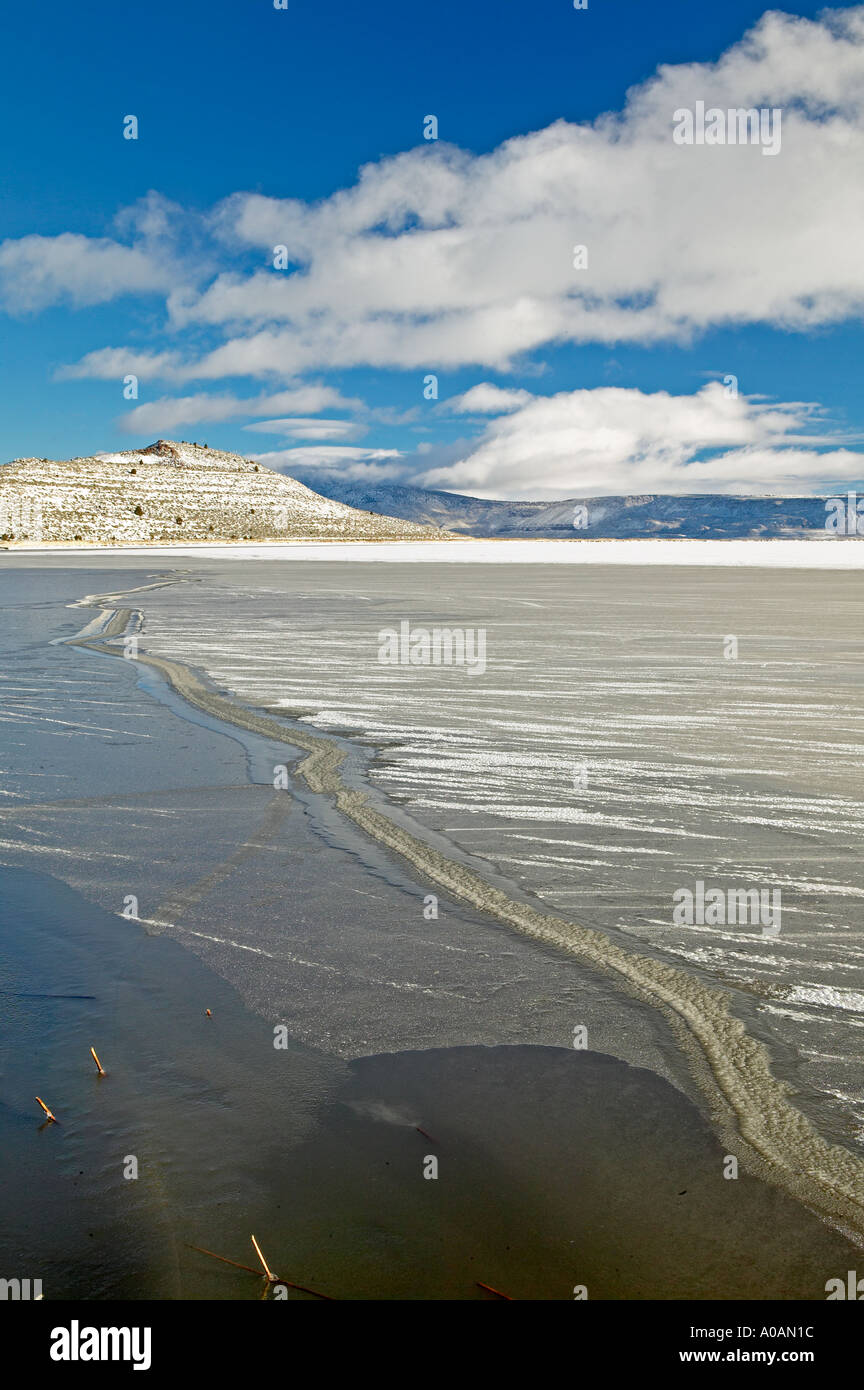 Crump lake ice patterns Oregon Stock Photo - Alamy