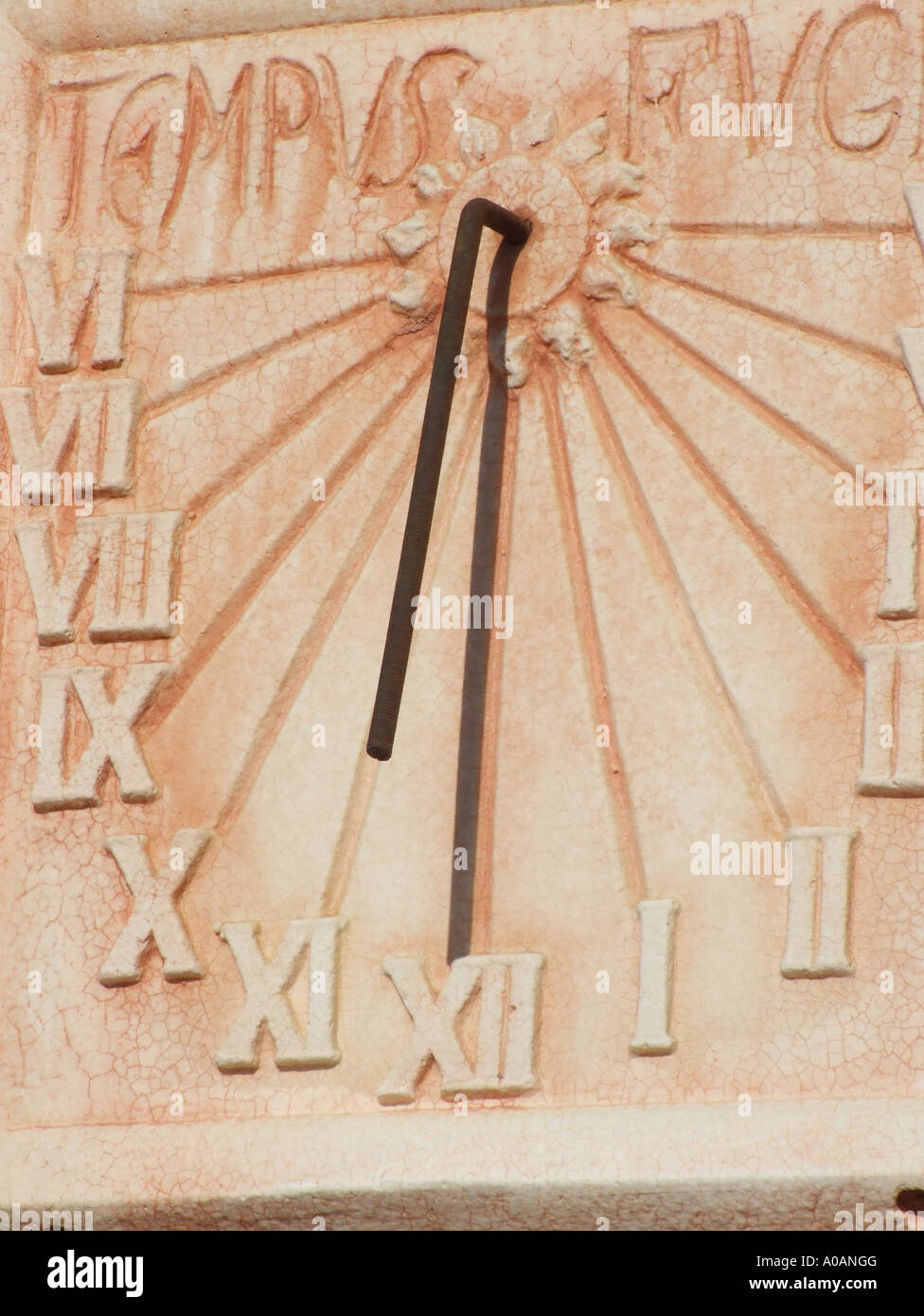 12 o'clock on sun dial Stock Photo - Alamy