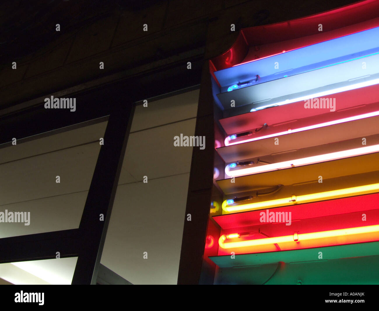 colourful neon lights at night Stock Photo - Alamy