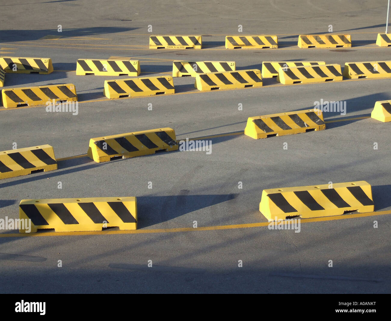 lanes with traffic bollards Stock Photo - Alamy
