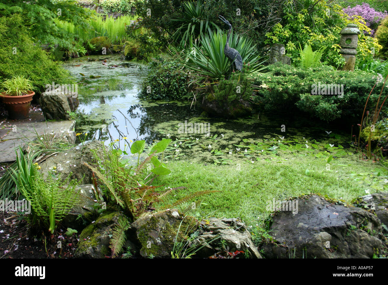 Garden pond in Broughton House, home of the Scottish artist Edward ...