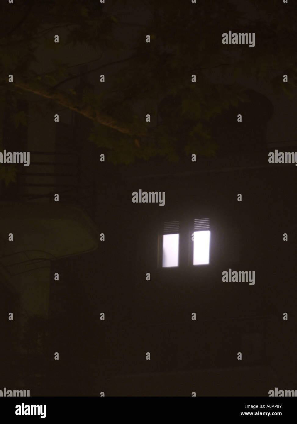 lonely window at night Stock Photo - Alamy