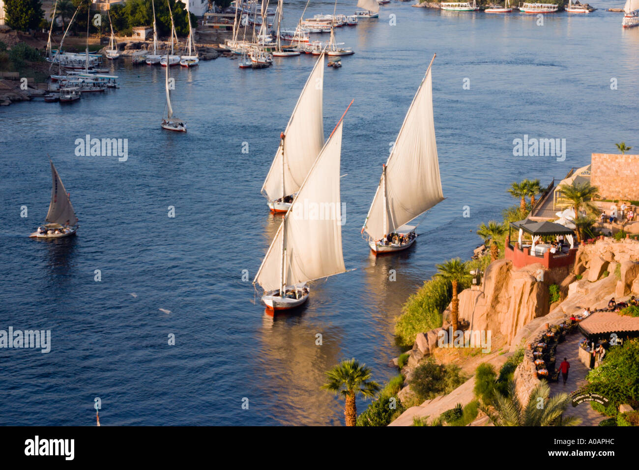 Egypt aswan feluccas on hi-res stock photography and images - Alamy