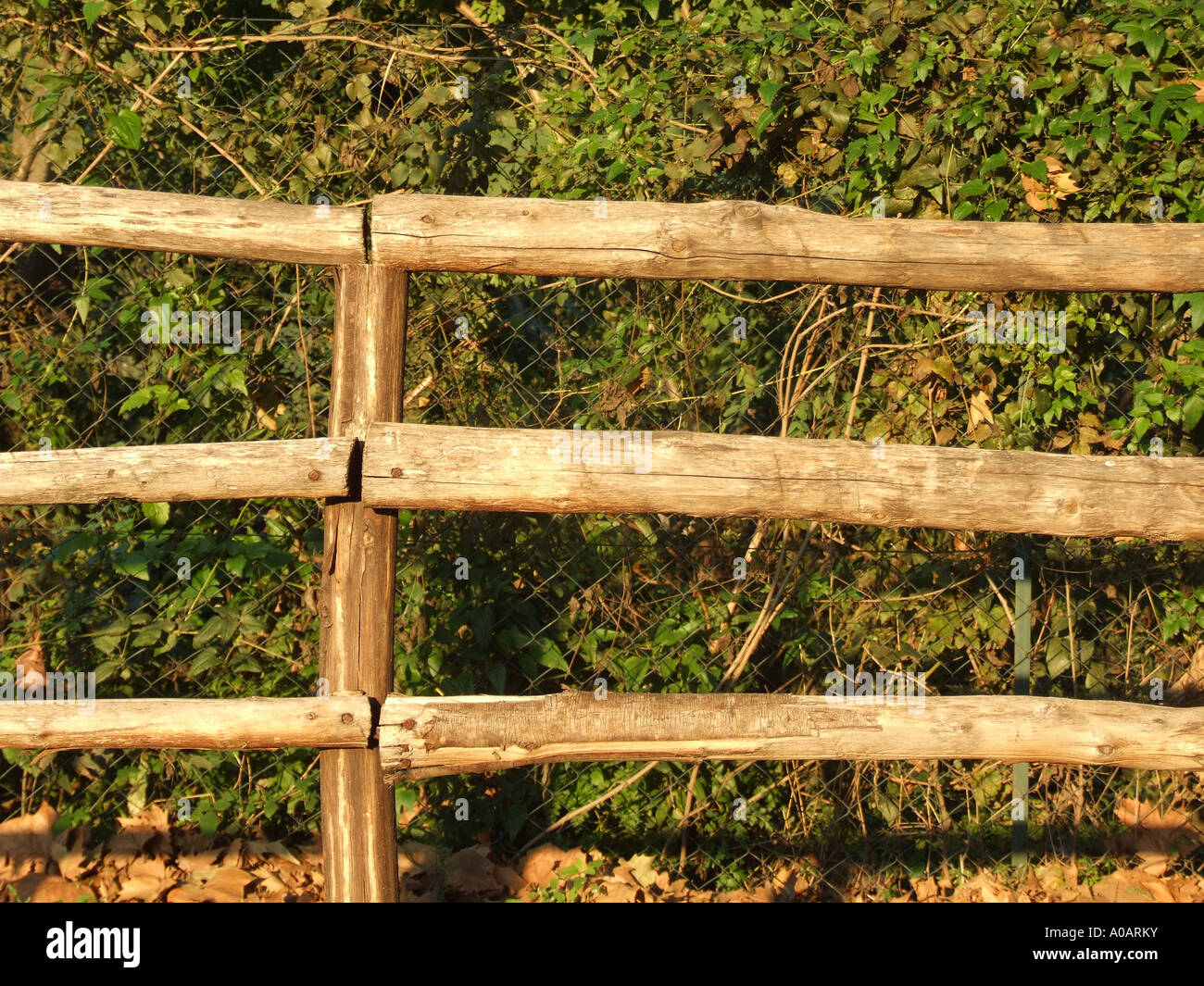 wooden fence in countryside Stock Photo - Alamy