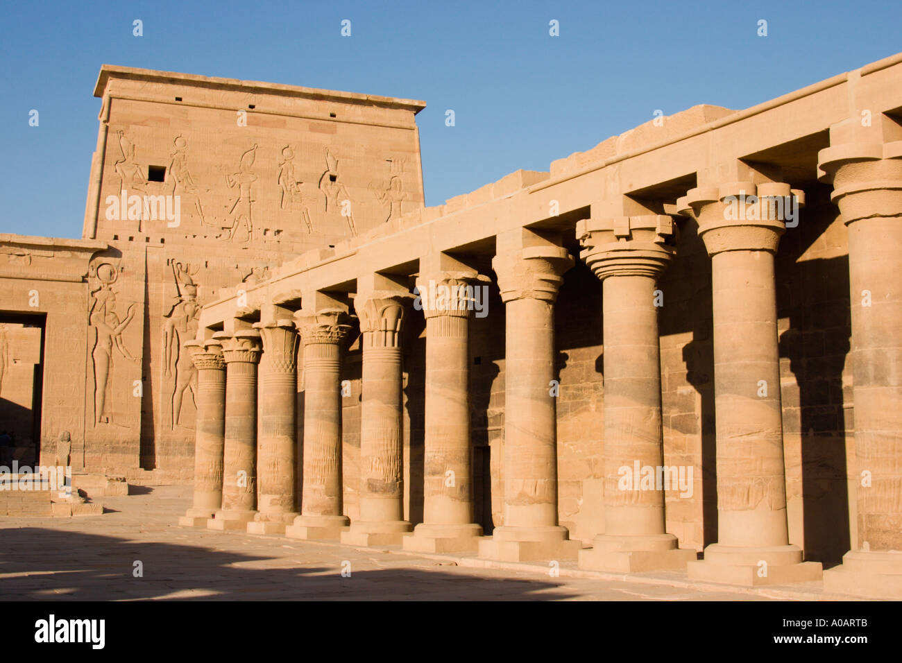 Outer Court Temple of Isis Philae Temple Aswan Stock Photo - Alamy