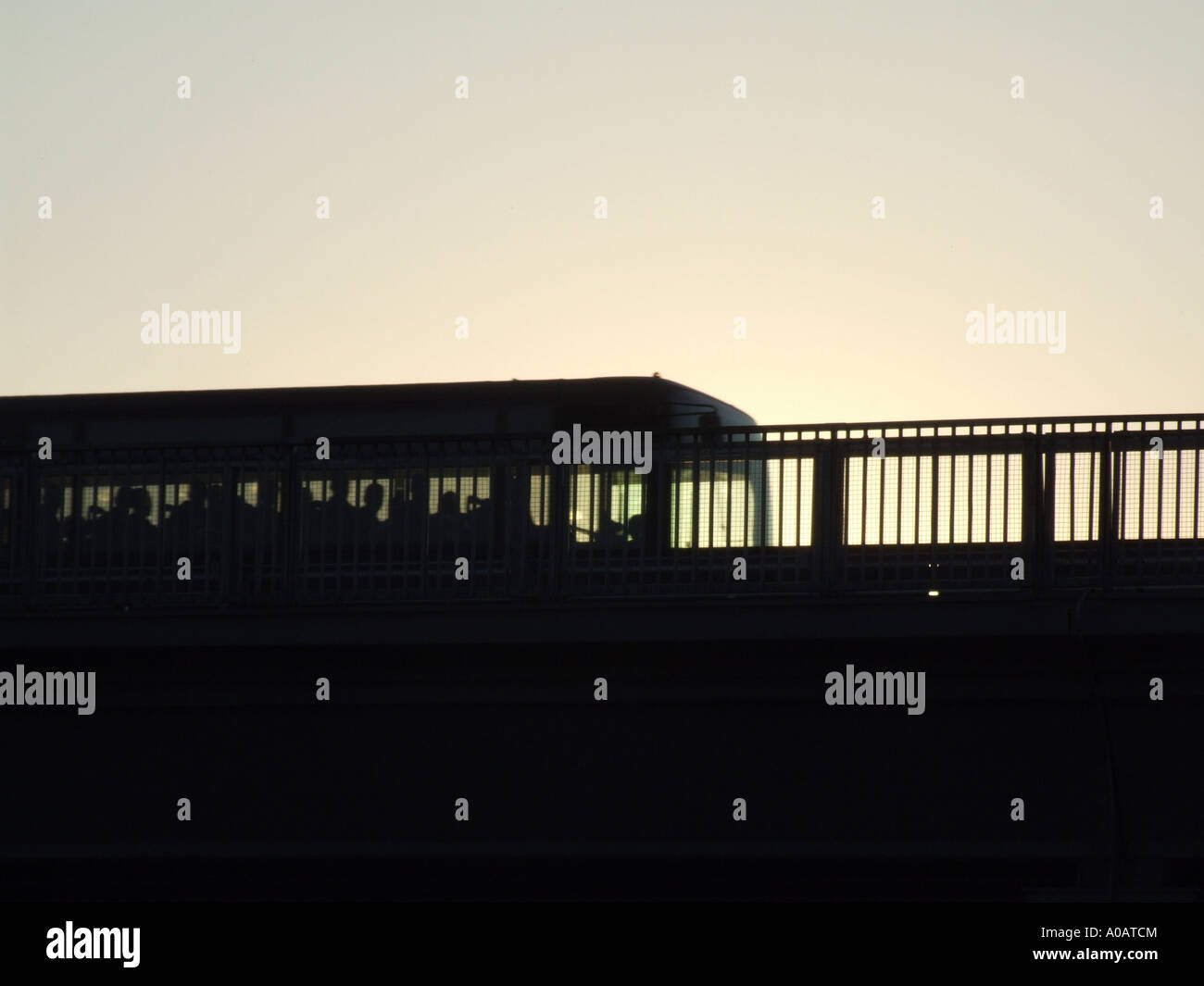 bus on flyover in morning sun Stock Photo - Alamy