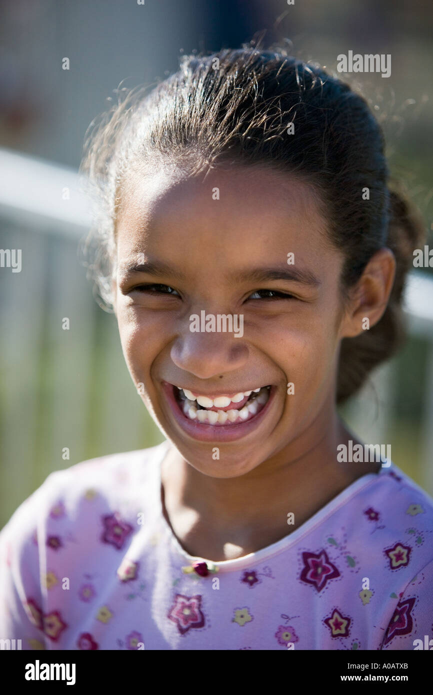 Portrait Asian American girl laughing Stock Photo - Alamy