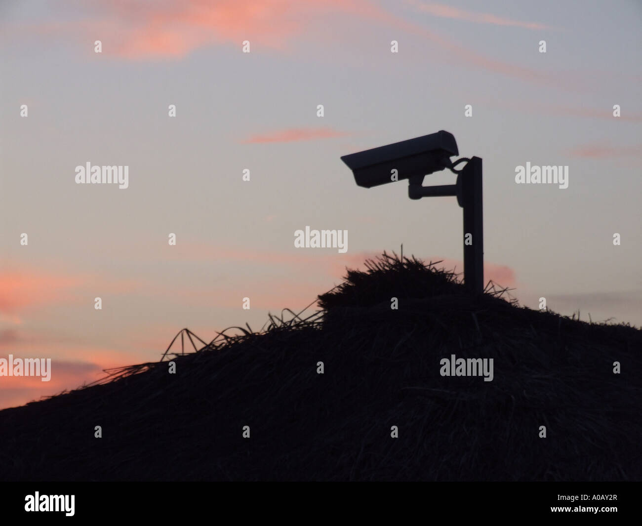 cctv camera on beach hut Stock Photo - Alamy