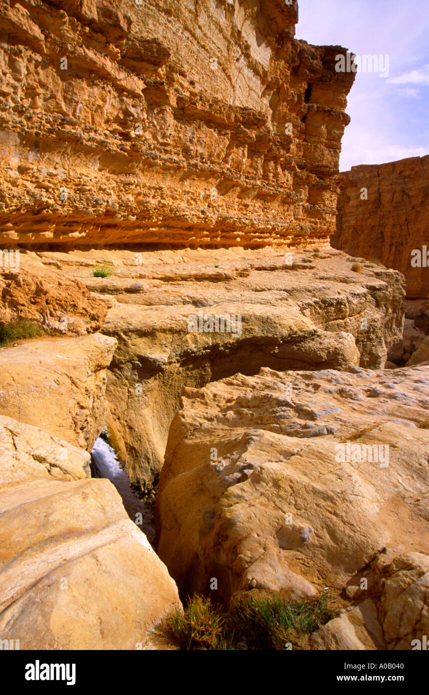 Canyon walls and waterfalls in desert Tunisia 968 Stock Photo - Alamy