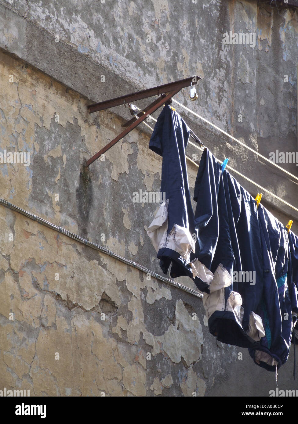 washing line outside house in nemi, italy Stock Photo - Alamy