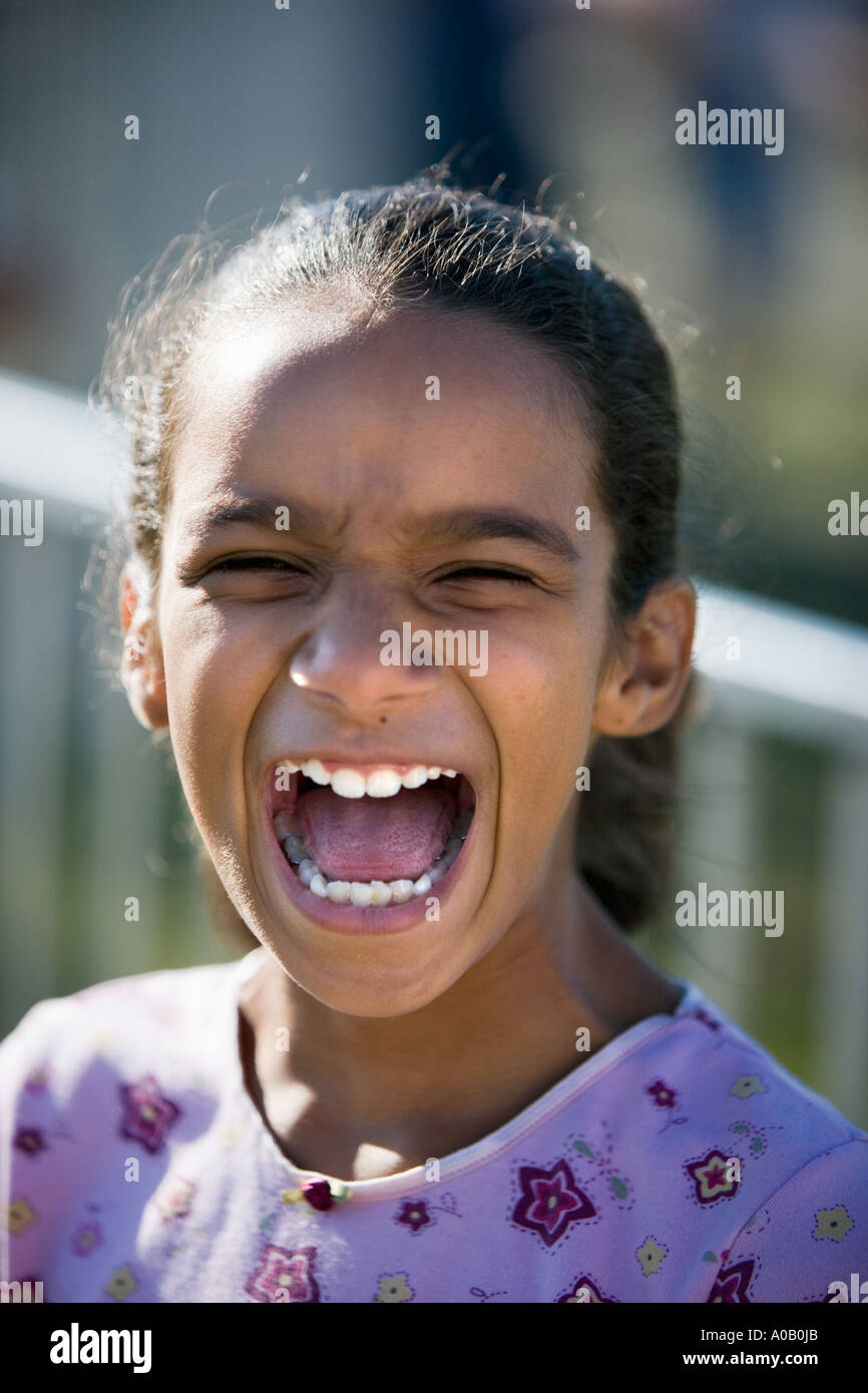 Portrait Asian American teen yelling Stock Photo - Alamy