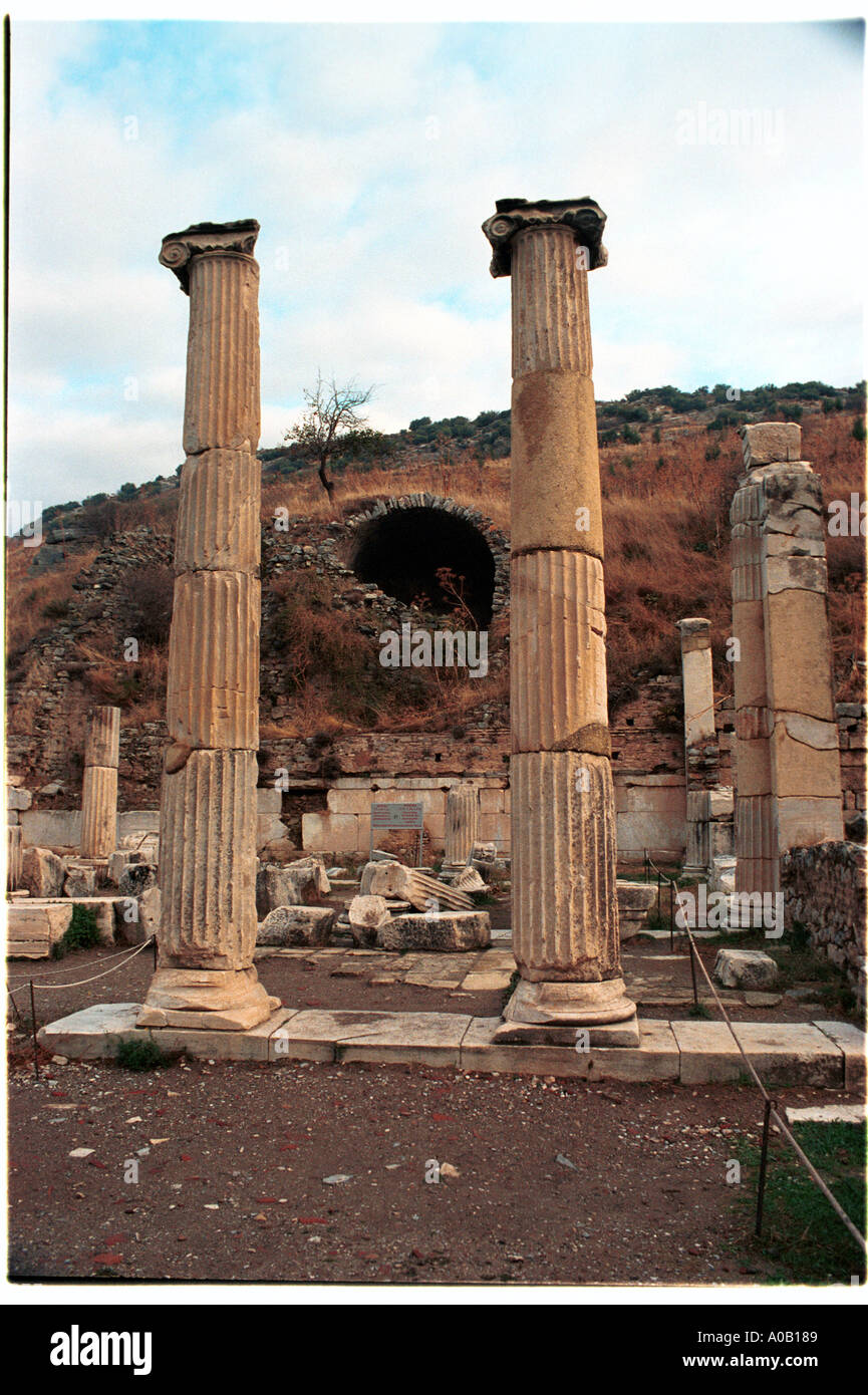 Ancient columns at Ephesus Turkey Stock Photo - Alamy