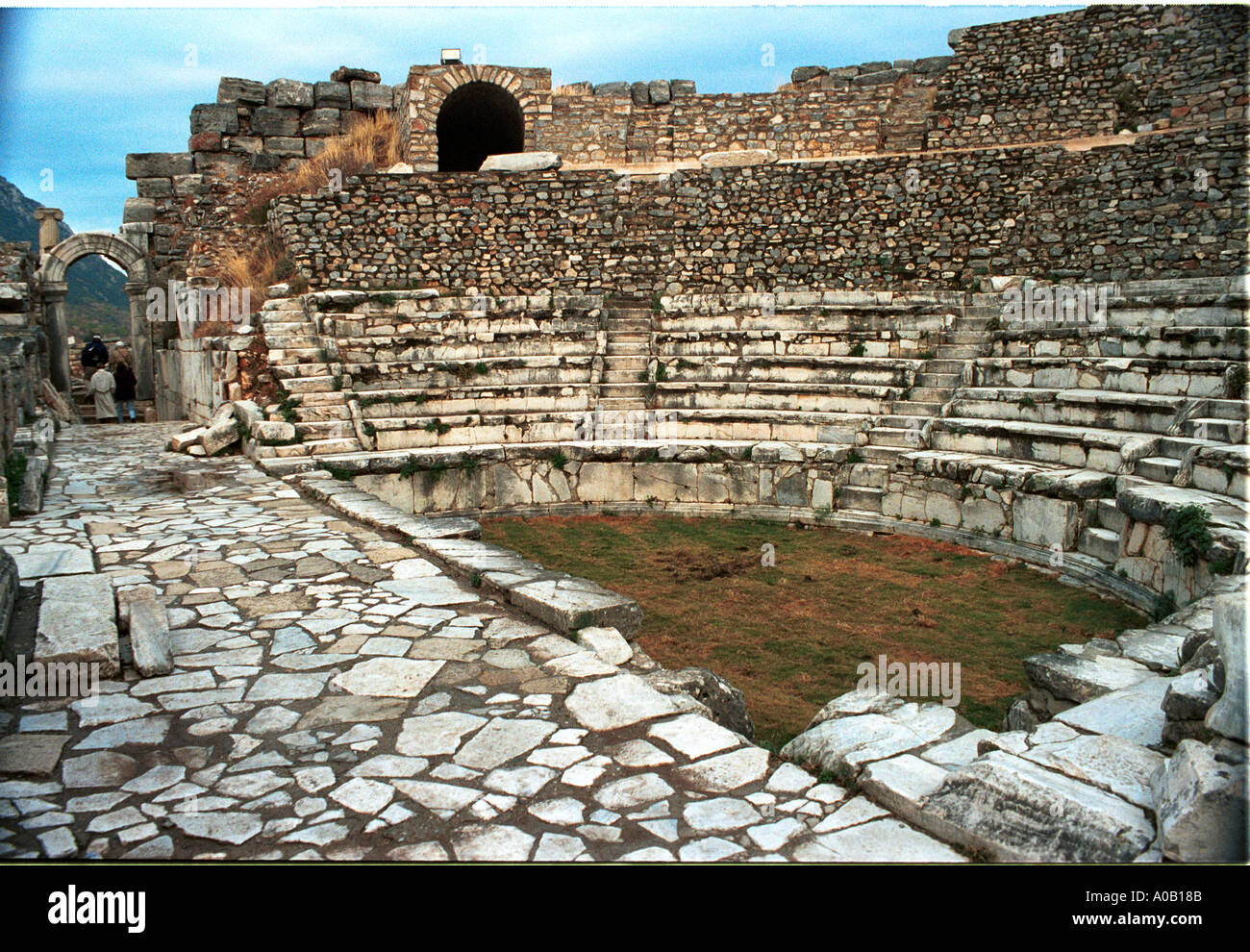 Ancient ruins of the amphitheater at Ephesus Turkey Stock Photo - Alamy
