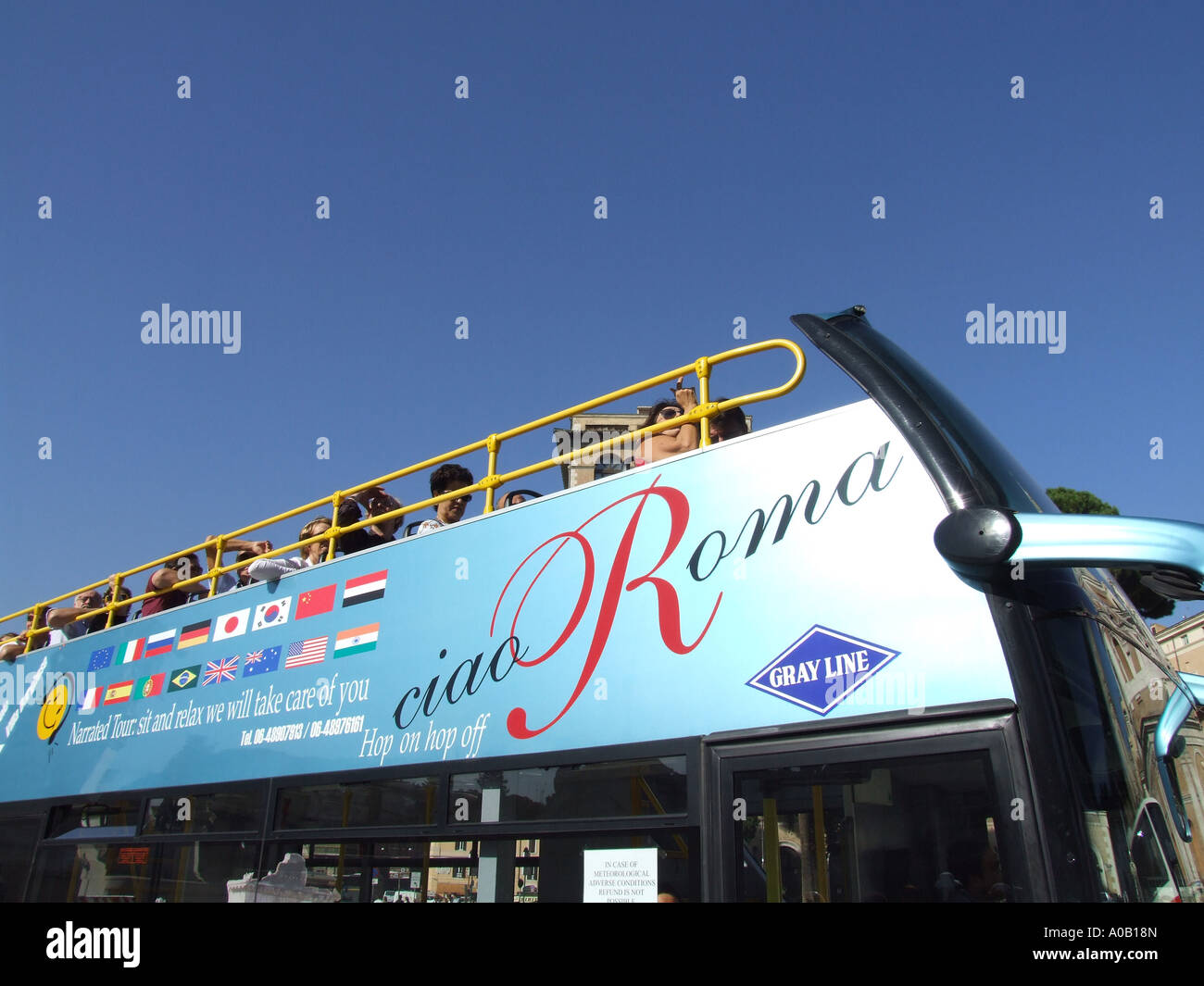 city tour bus in rome Stock Photo - Alamy