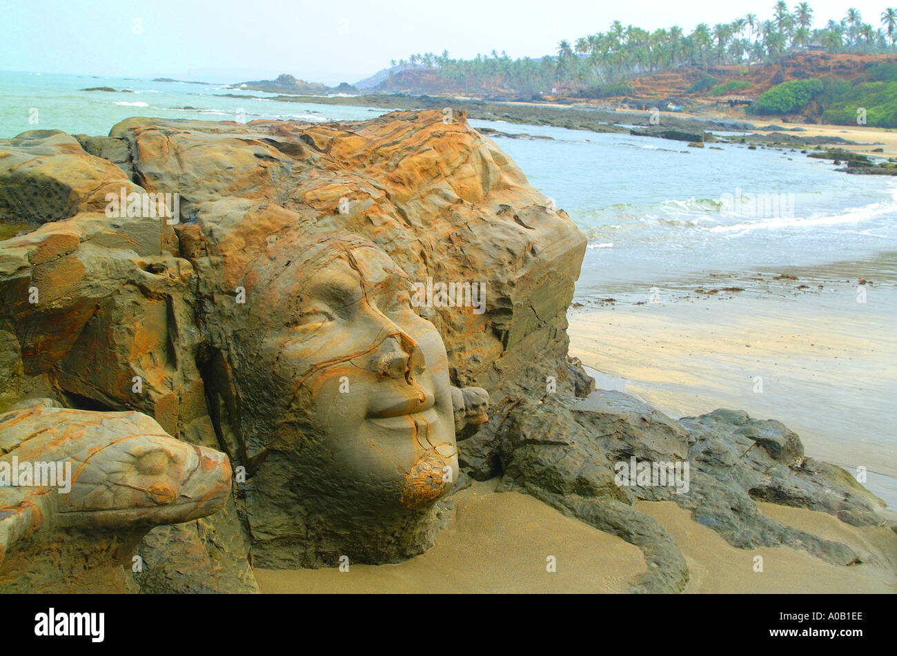 Vagator Buddha anjuna goa goan india indian asia asian cobra coast ...